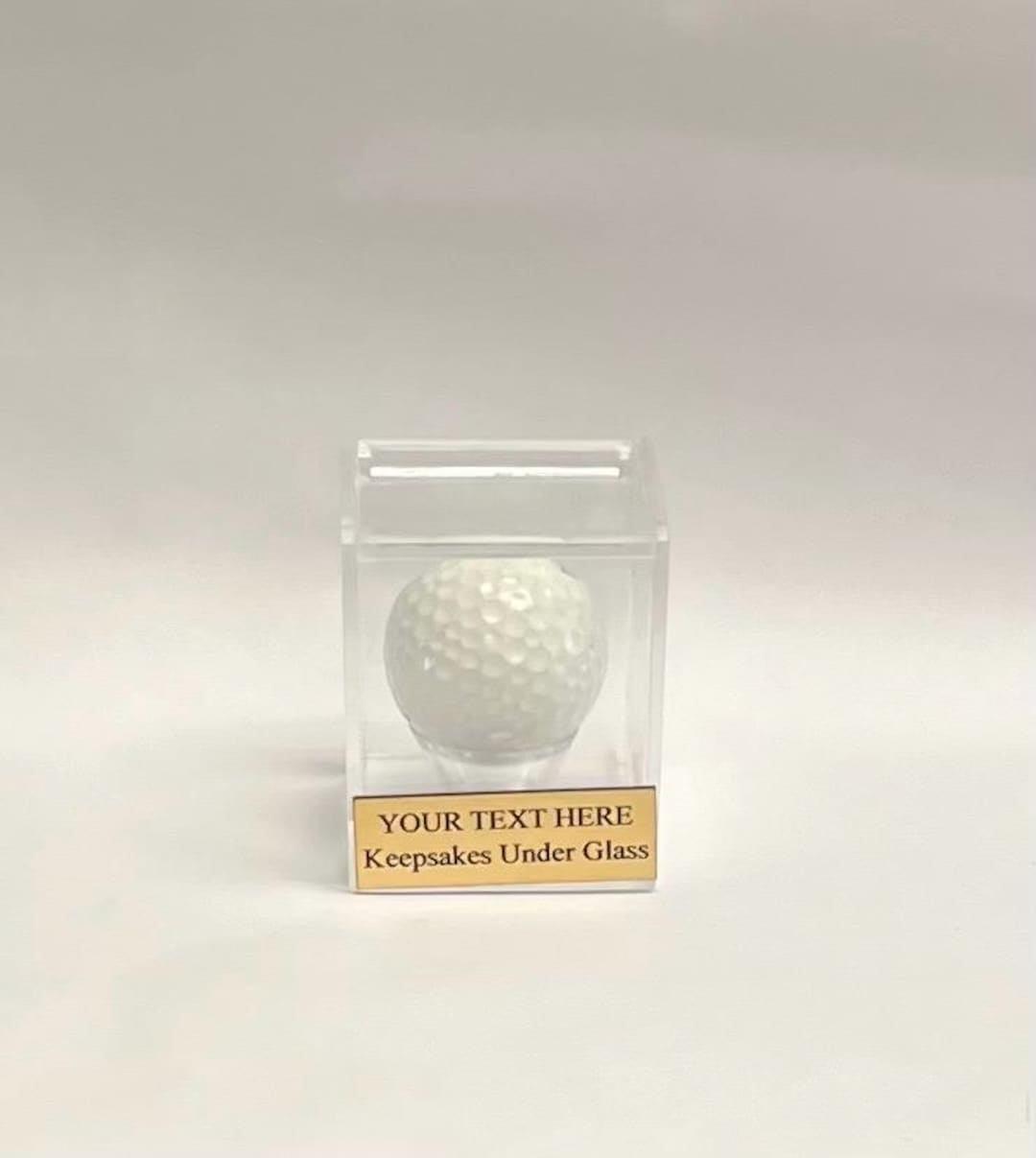 Golf Ball Acrylic Display Case With Hinged Lid and Custom Ball Stand ...