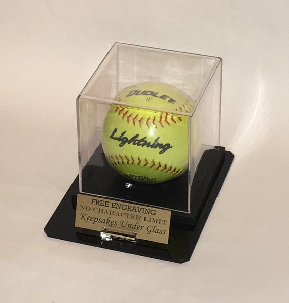 Softball Acrylic Personalized Engraved Display Case With - Etsy