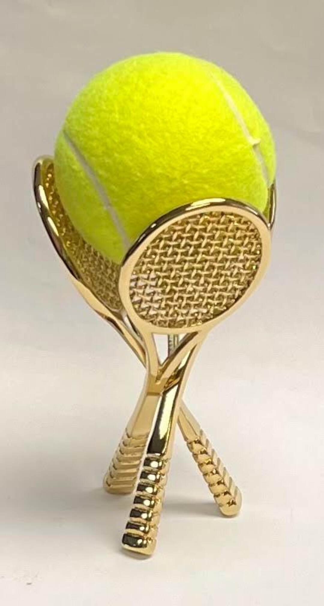 Tennis Ball Solid Brass Display Stand. Unique 3 Racquet Design - Etsy
