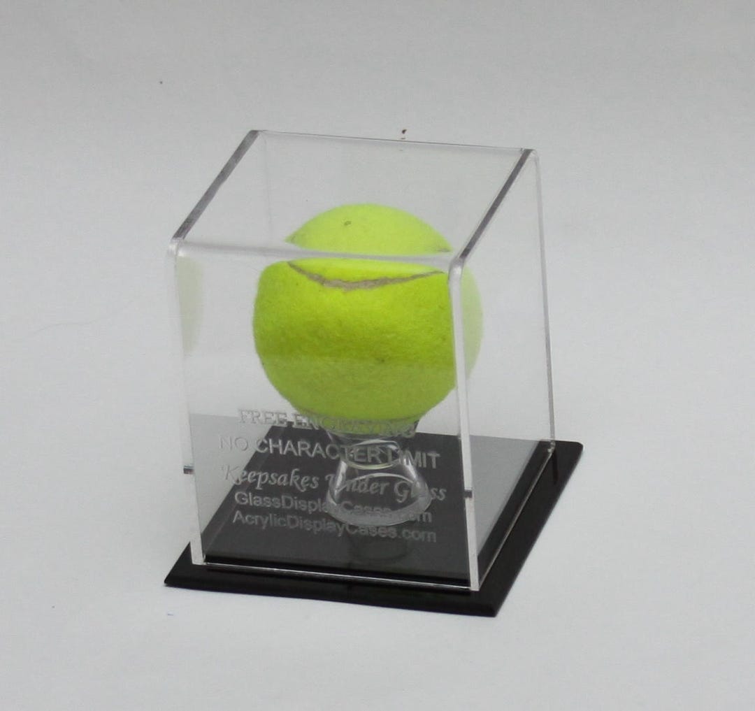 Tennis Ball Etched Acrylic Personalized Engraved Display Case With Base ...