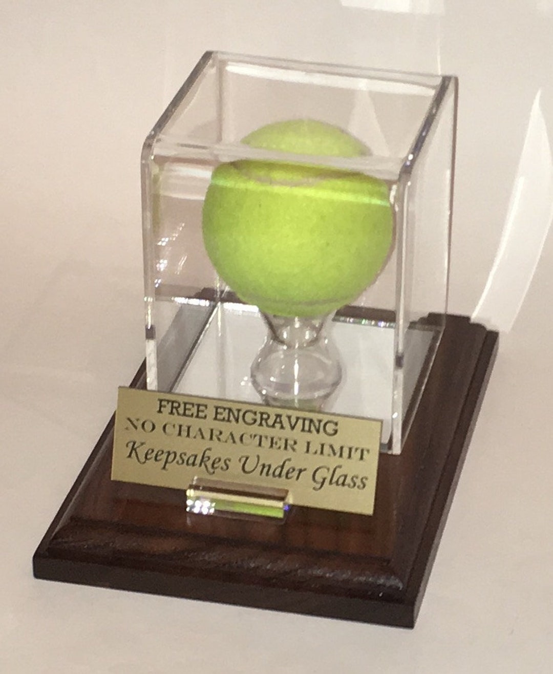 Tennis Ball Personalized Acrylic Display Case With Solid Walnut Base ...