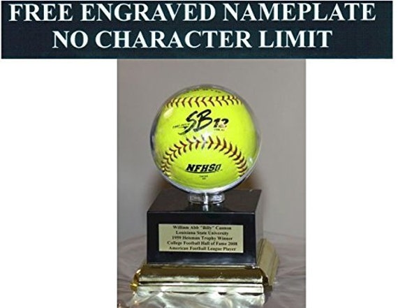 Softball Personalized Acrylic Display Case With Round Holder - Etsy