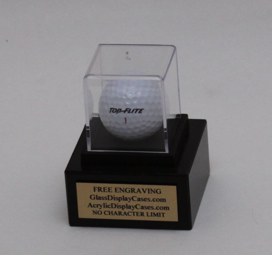 Golf Ball Hole in One Display Case With Genuine Black Marble Base and ...