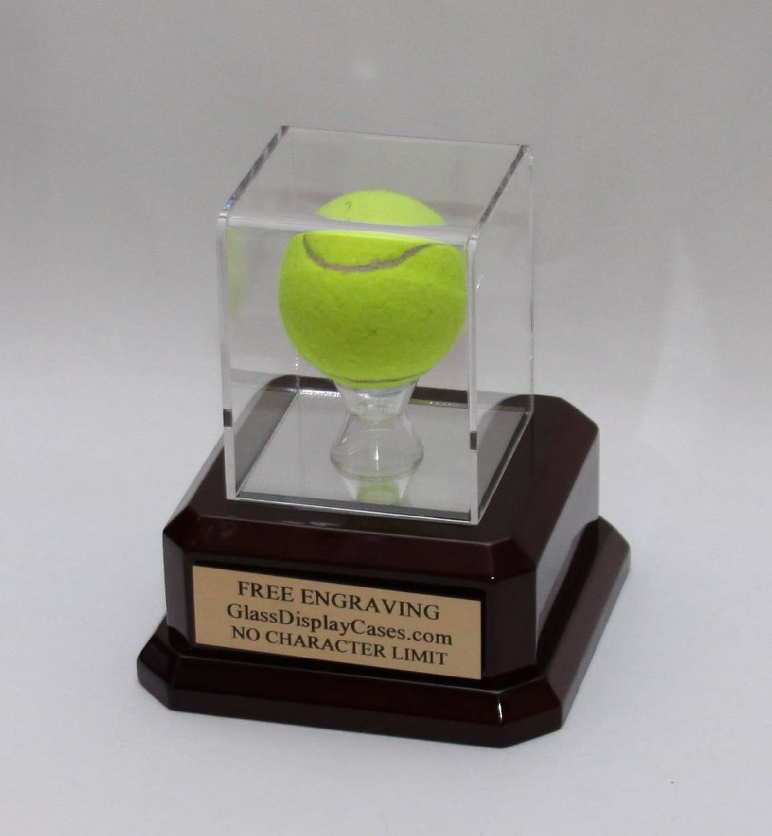 Tennis Ball Personalized Acrylic Display Case With Piano Finish Rose ...