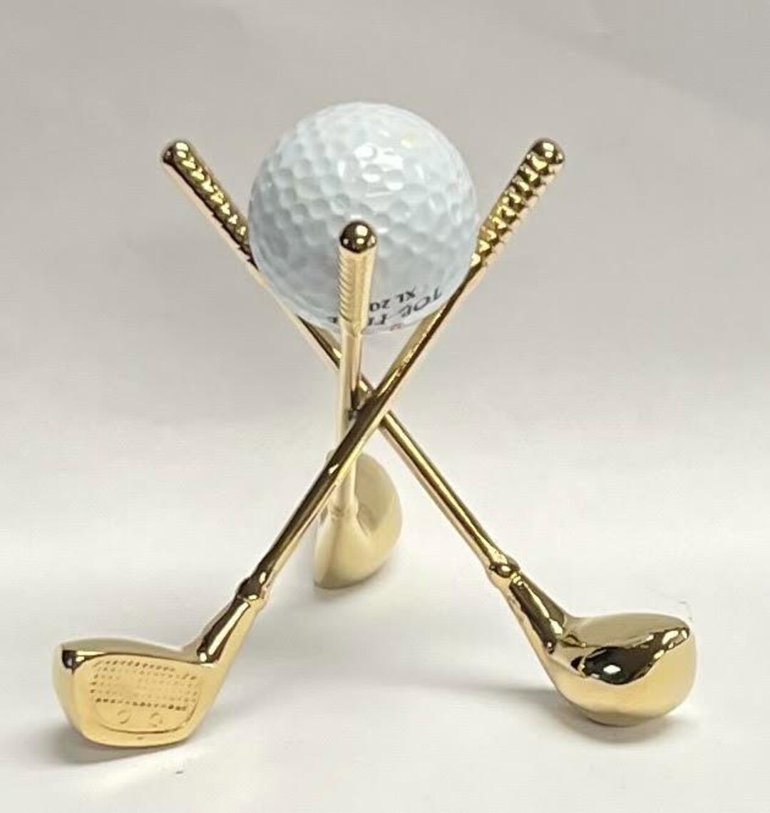 Golf Ball Solid Brass Display Stand Tri 3 Club Base for When You Don't ...