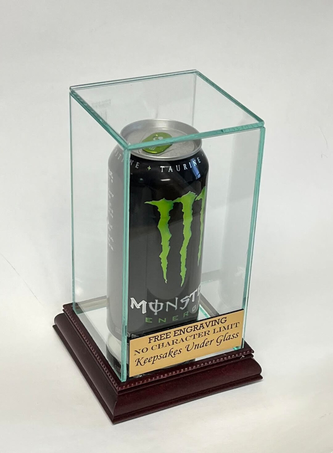 Beer or Soda Can Tall 16 Ounce Size Personalized Glass Display Case ...