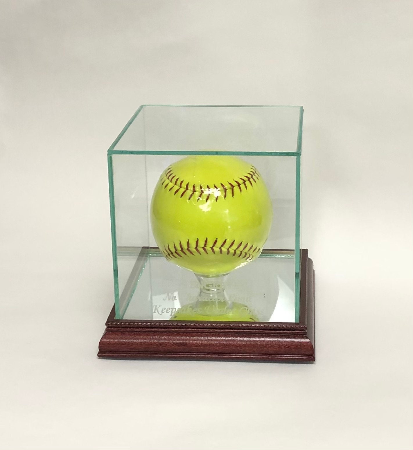 Softball Personalized Laser Etched Glass Display Case for - Etsy