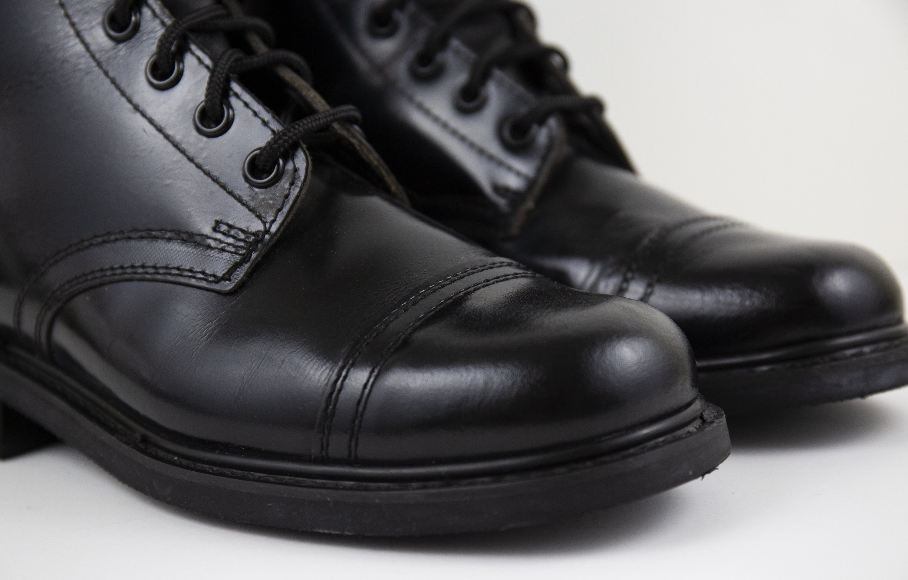 Vintage Black Leather Lace up Combat Roper Boots Size 9 US MENS or 11 ...