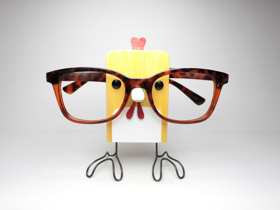 Chicken Wearing Eyeglasses Stand / Glasses Holder / Farmhouse | Etsy