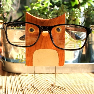 Owl Eyeglass Stand / Glasses Holder / Eyeglass Art Display / | Etsy
