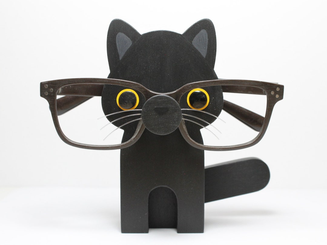 Black Cat Eyeglass Stand Glasses Holder Etsy