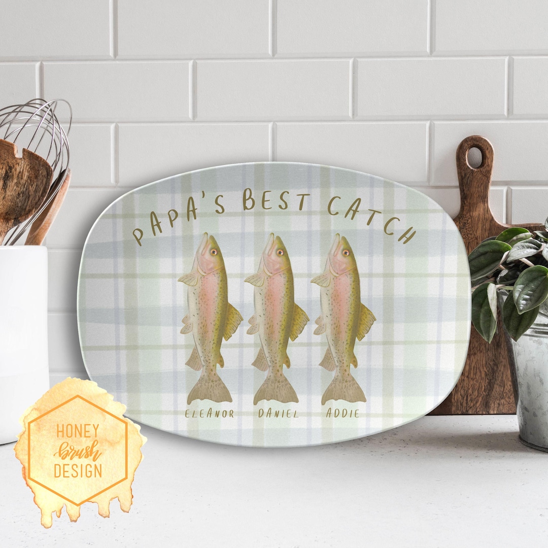Custom Grandpa Fish Plate: Gifts From Grandkids, Grandpa Personalized ...