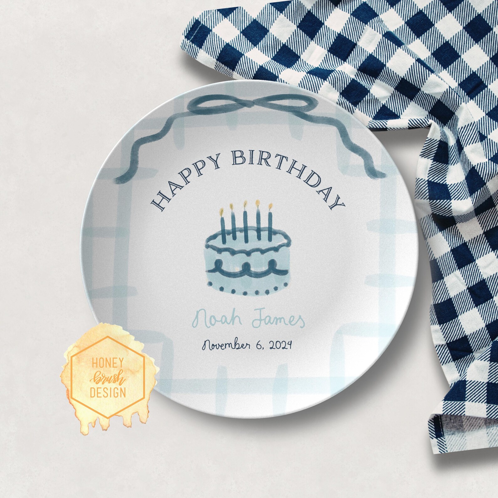 Personalized American Boy Birthday Plate: Custom Polymer Kids Gift - Etsy