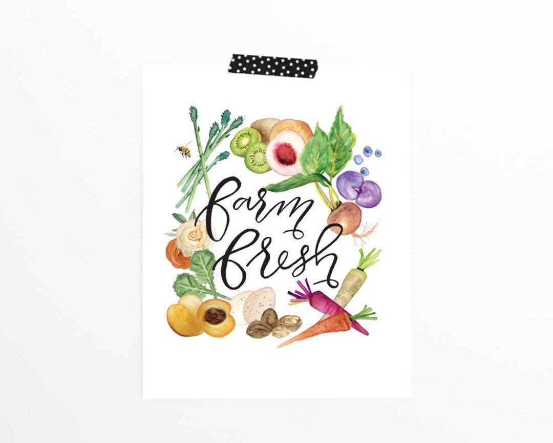 Kitchen Print, Printable Wall Art, Farm Fresh Print, Farmhouse Print ...