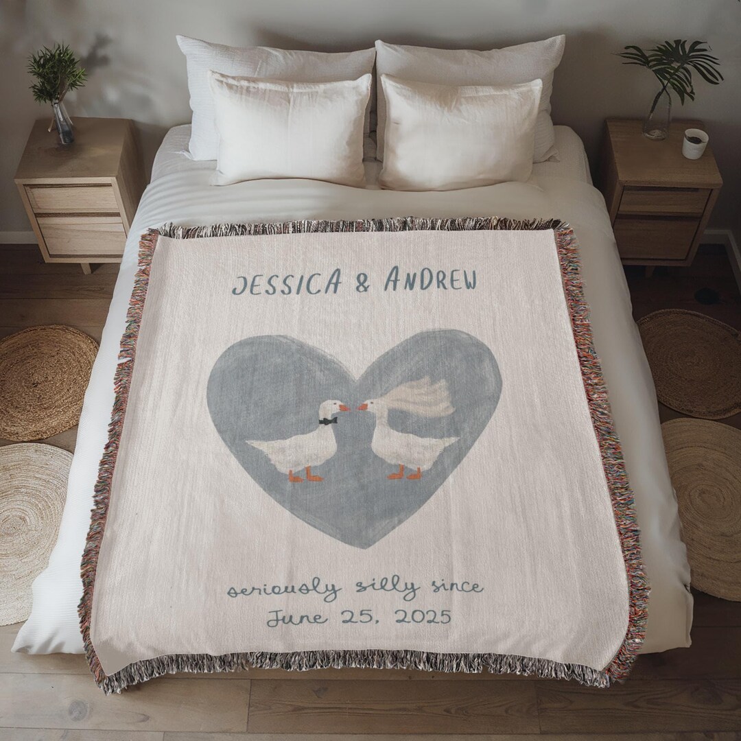 Personalized Silly Goose Couples Blanket: New Couple Gift, Anniversary ...
