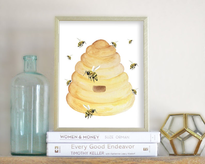 Beehive Print Bee Kitchen Decor Beehive Printable Wall Art | Etsy