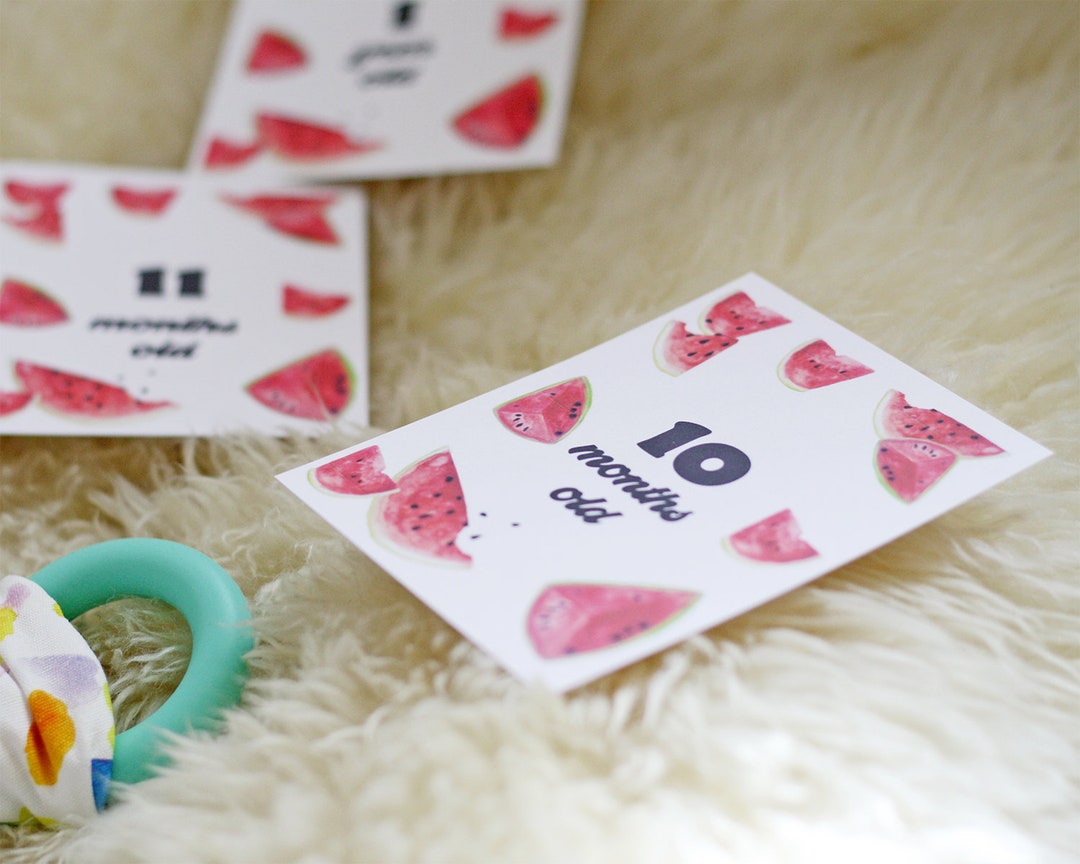Baby Milestone Cards, Fruit Baby Milestone Cards, Printable Baby ...