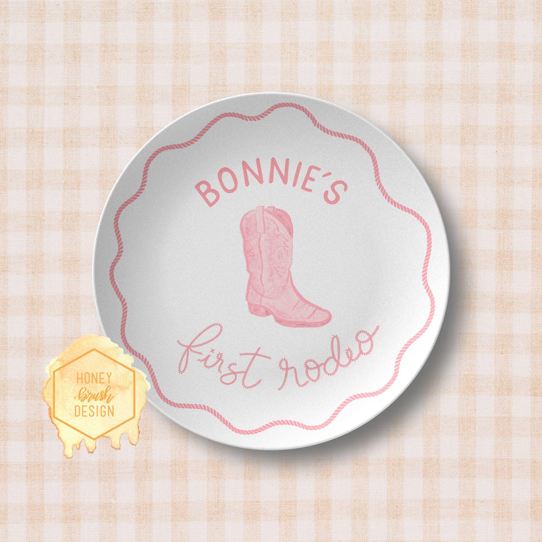 Custom Cowgirl Boot Plate: First Rodeo Birthday Decor - Etsy