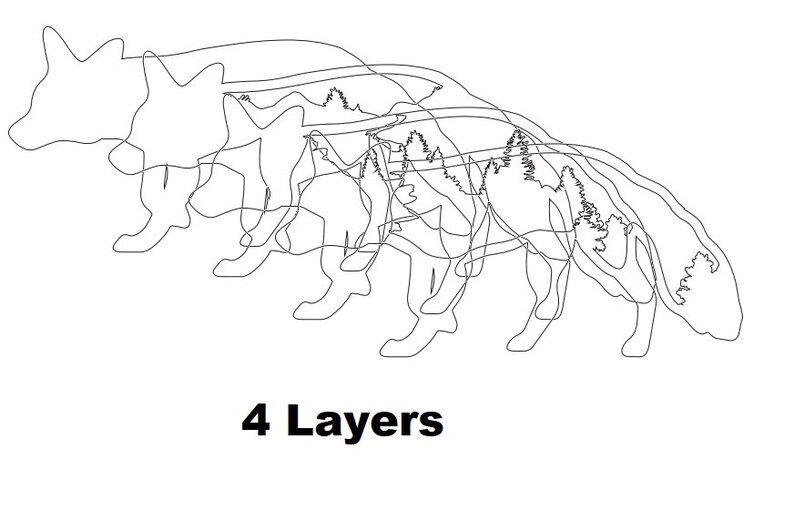 Multilayer SVG Fox. Laser Cut Files. Svg / Dfx / Pdf / Multi-layer (4 ...