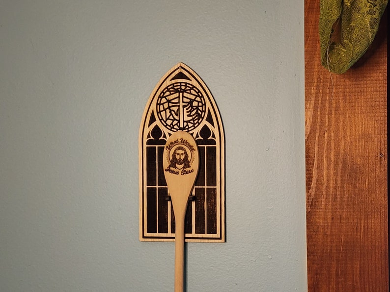 WALL MOUNT for Your What Would JESUS Stew? Wooden Cooking Spoon W.W.J.S ...