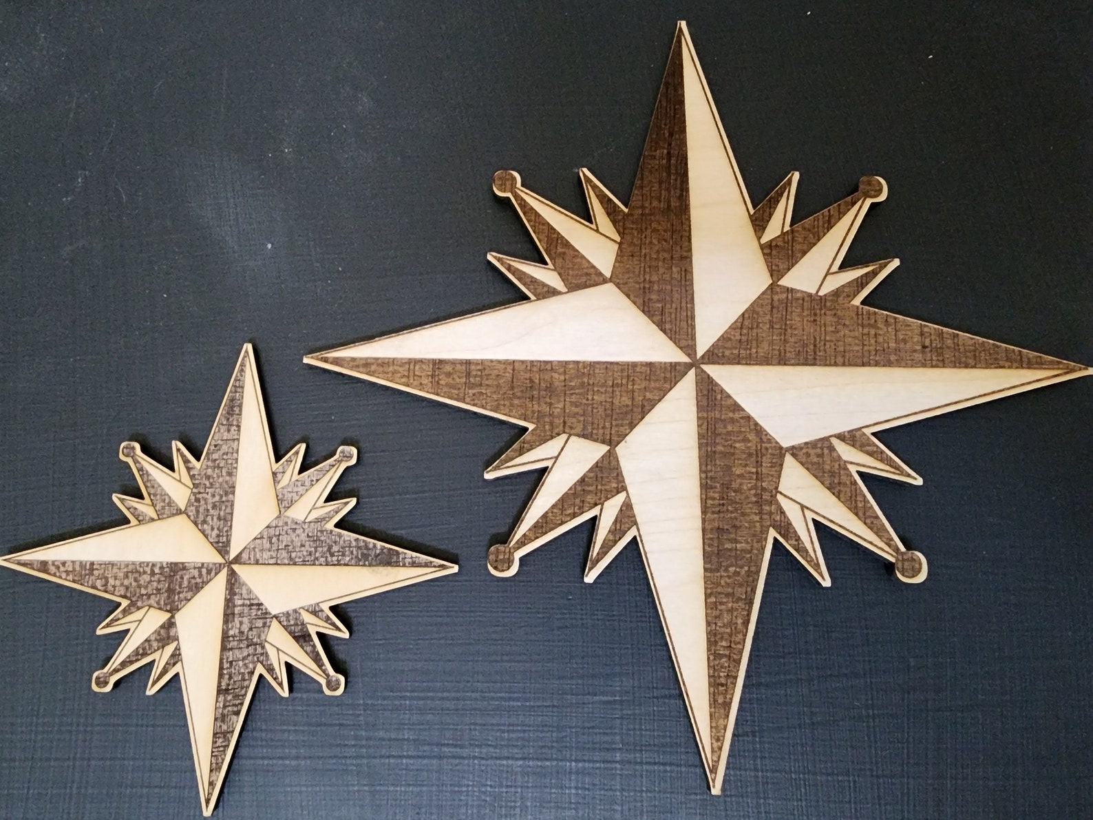 LASER CUT WOOD Compass Rose Nautical Map Pirate Embellishment Applique ...