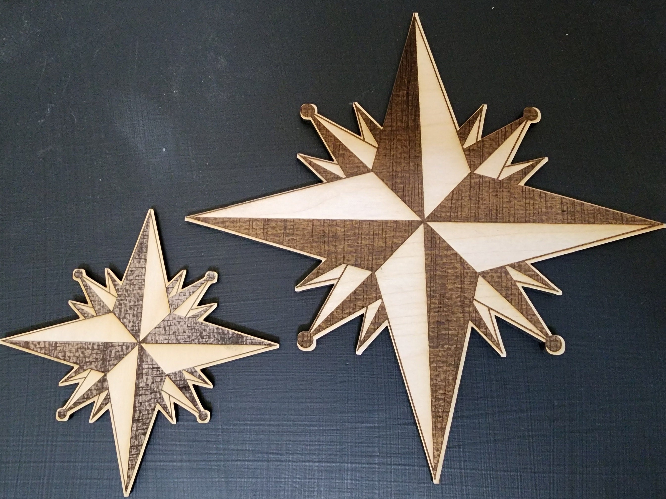 LASER CUT WOOD Compass Rose Nautical Map Pirate Embellishment Applique ...