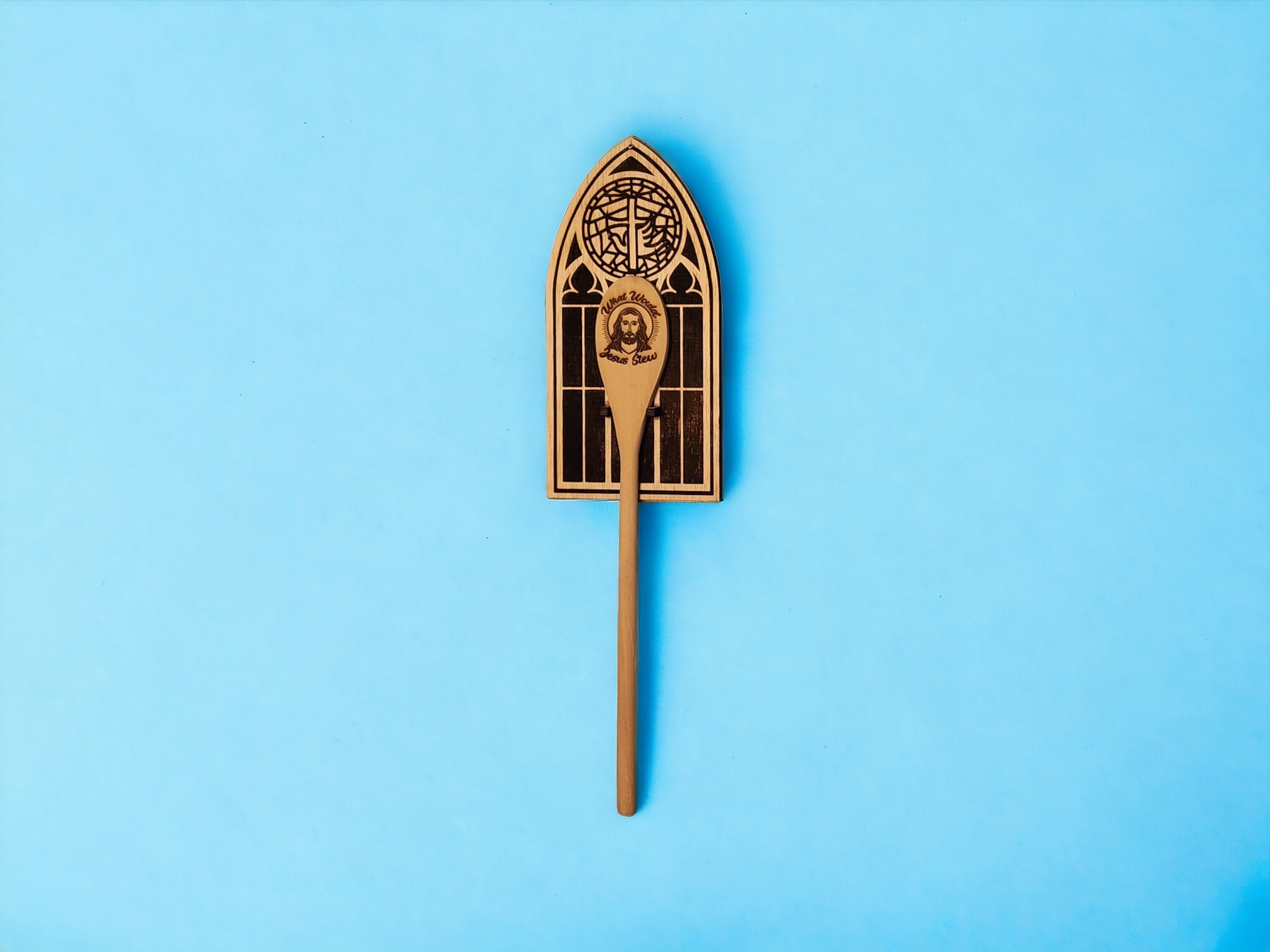 WALL MOUNT for Your What Would JESUS Stew? Wooden Cooking Spoon W.W.J.S ...
