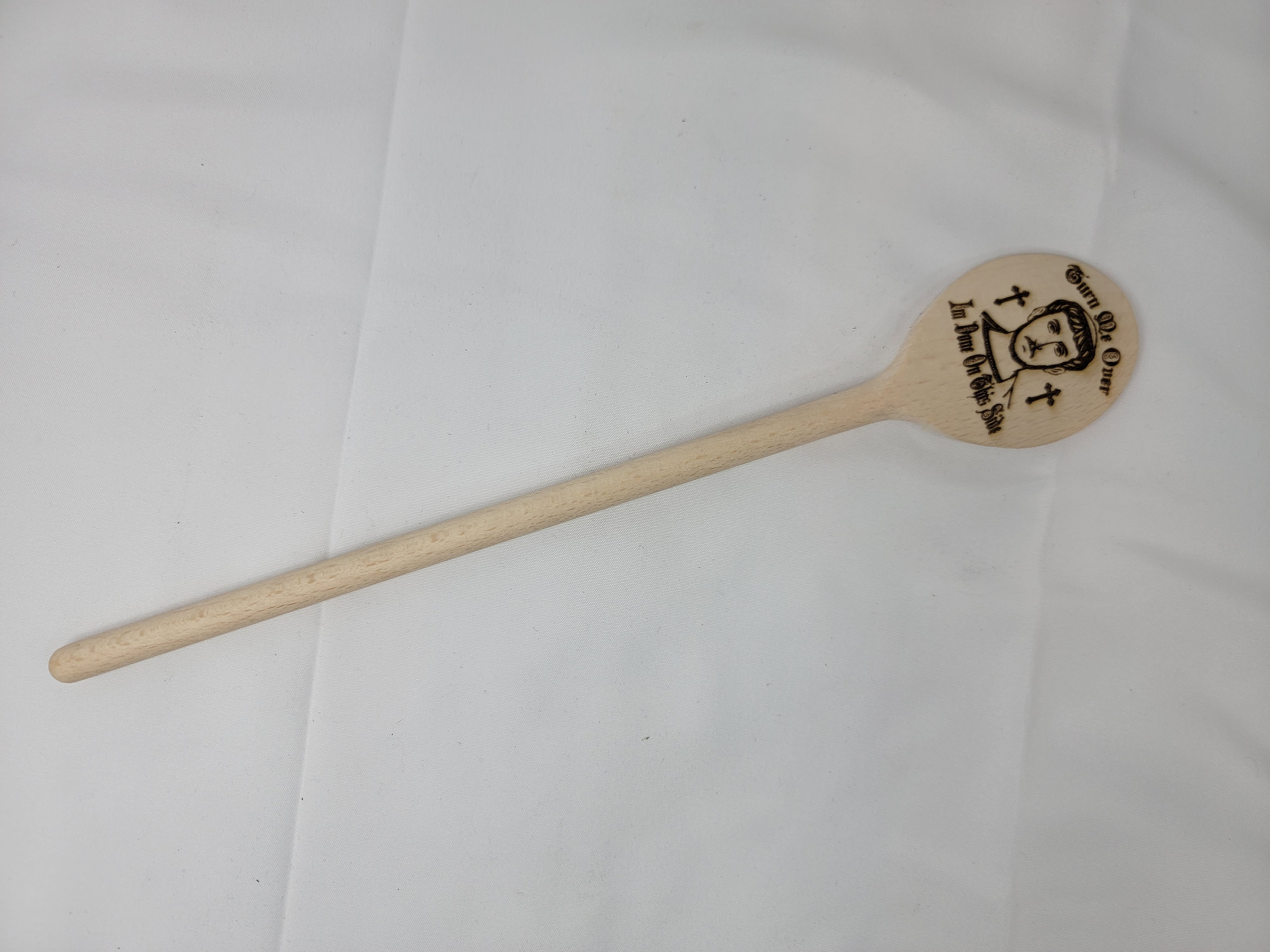 ST. LAWRENCE SPOON Turn Me Over I'm Done on This Side Wooden Cooking ...