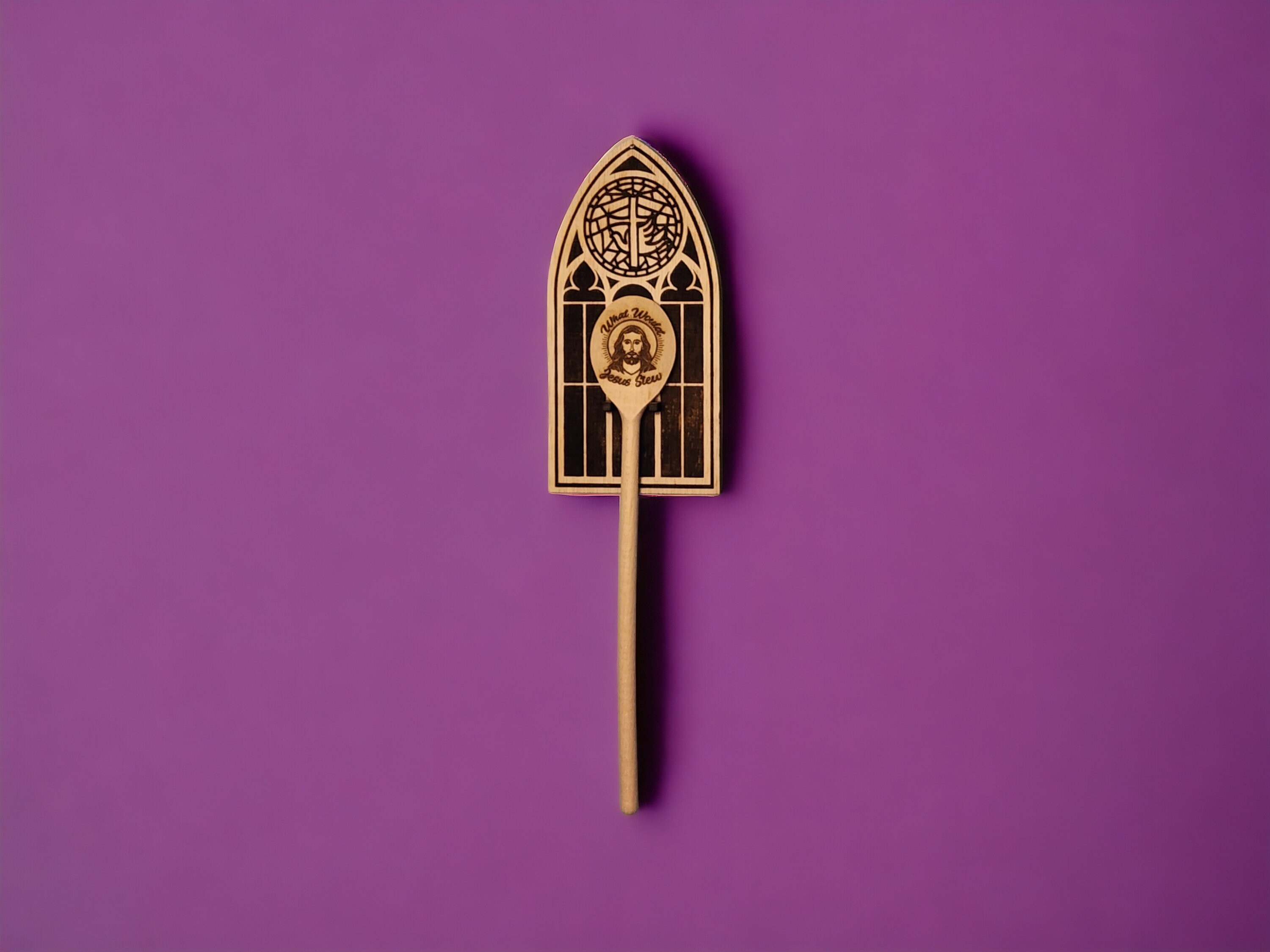 WALL MOUNT for Your What Would JESUS Stew? Wooden Cooking Spoon W.W.J.S ...