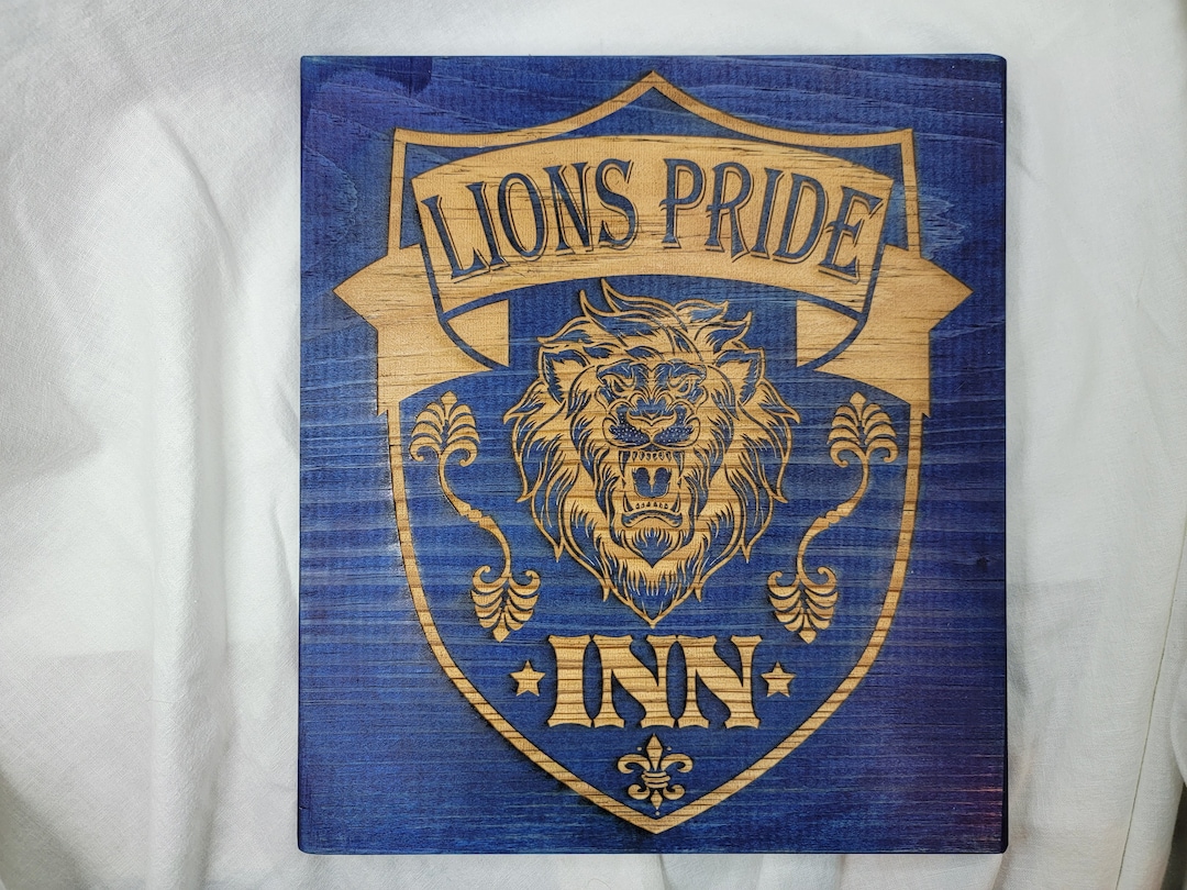 LIONS PRIDE INN Blue Stained Solid Wood Wall & Shelf Decor - Etsy