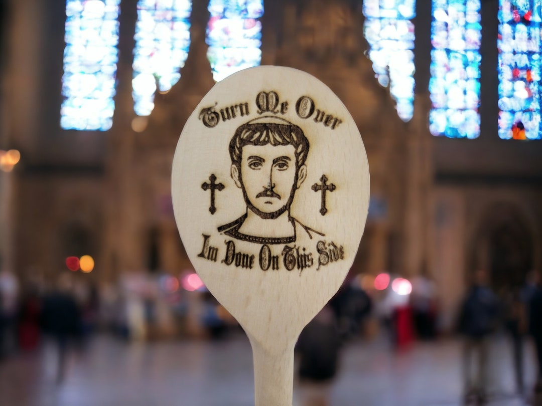 ST. LAWRENCE SPOON Turn Me Over I'm Done on This Side Wooden Cooking ...