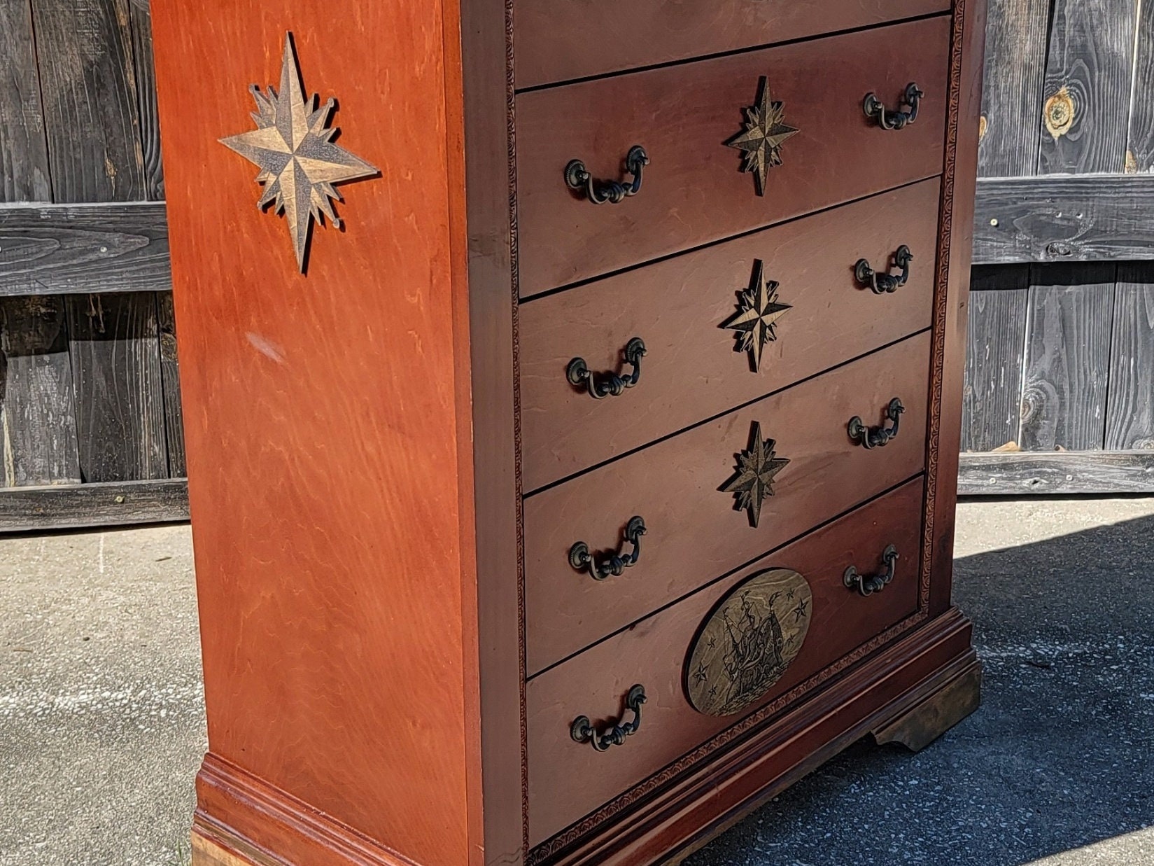 LASER CUT WOOD Compass Rose Nautical Map Pirate Embellishment Applique ...