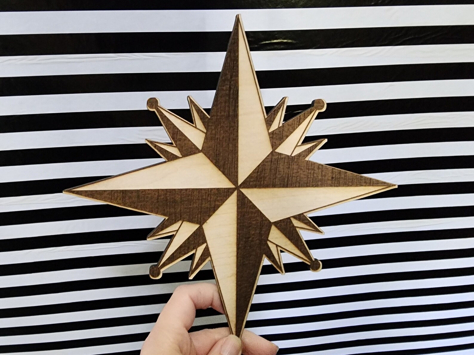 LASER CUT WOOD Compass Rose Nautical Map Pirate Embellishment Applique ...