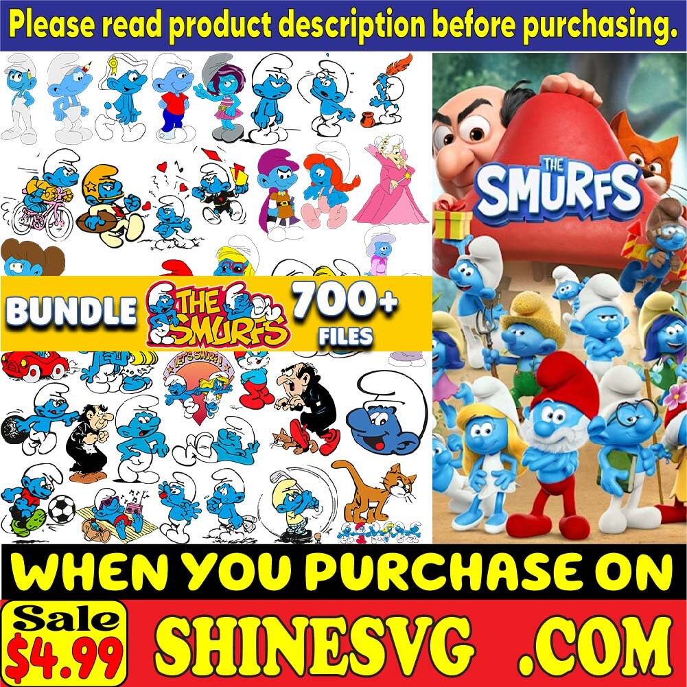 Bundle 700 Files Smurfs Svg, Smurfs Svg, Mega Bundle Smurfs Png, Smurfs ...