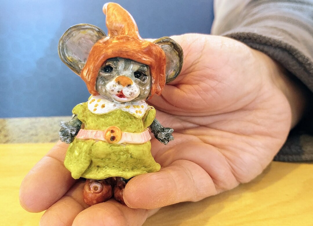 Miniature Polymer Clay Mouse, OOAK Miniature - Etsy
