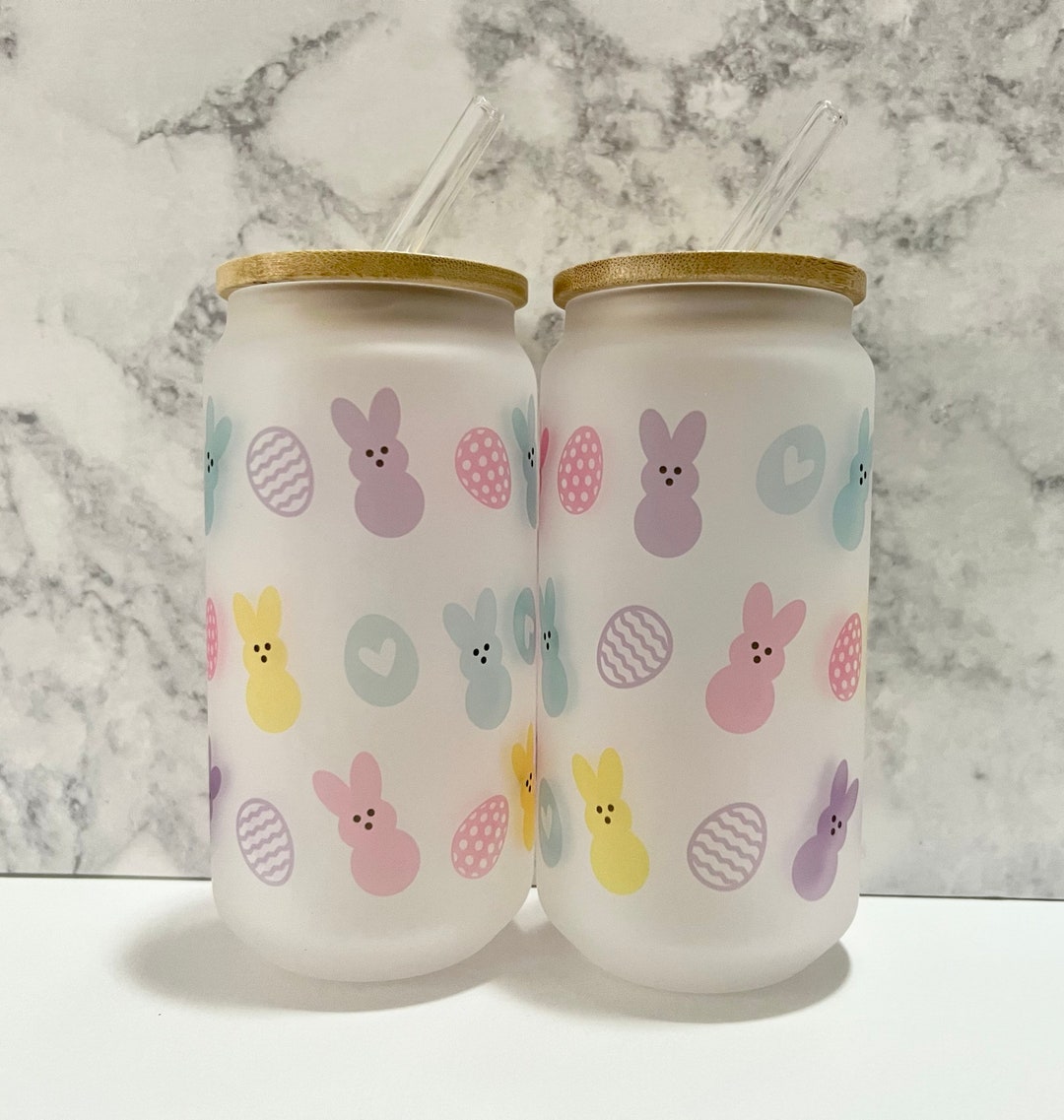 Cute Peeps Easter Glass Cup - 18oz - Etsy