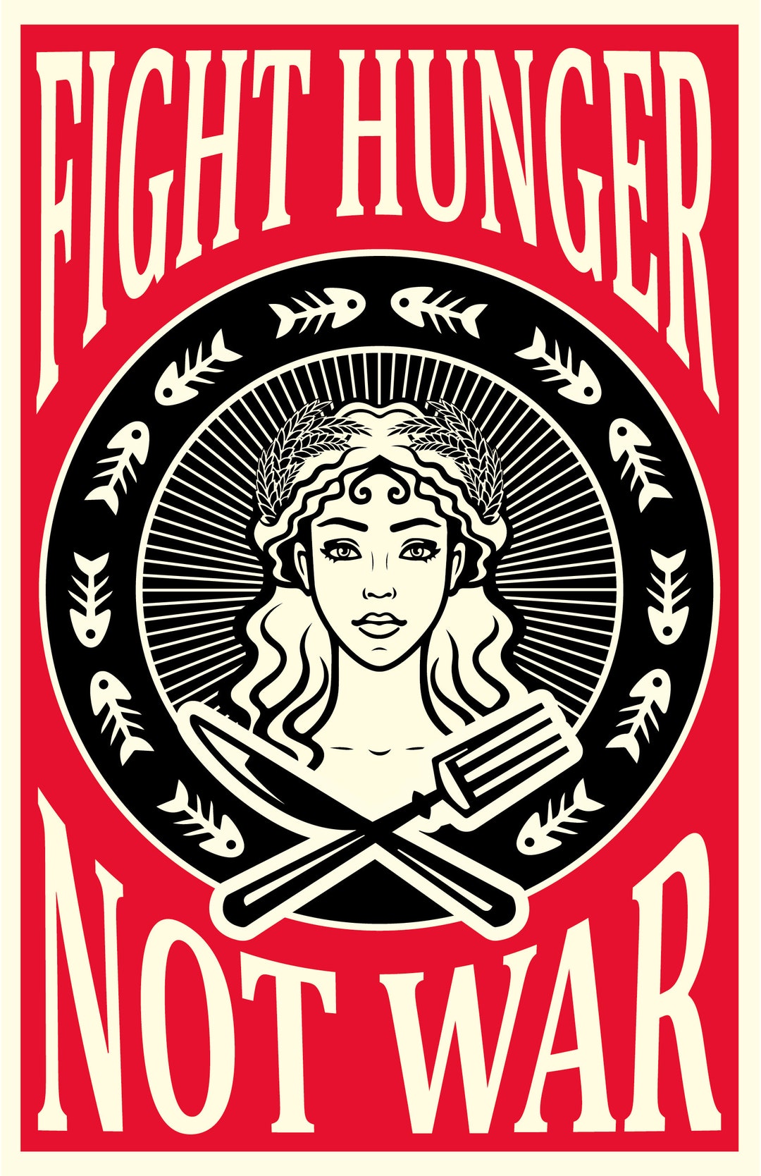 Fight Hunger Not War Propaganda Poster - Etsy