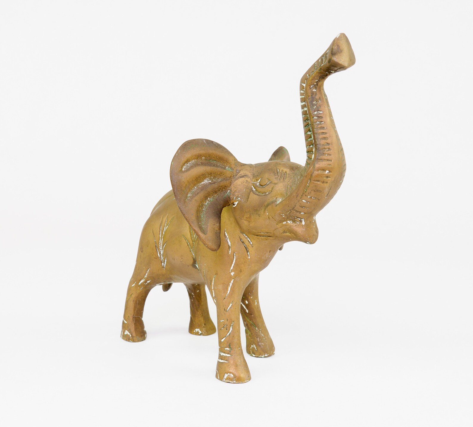 Vintage Solid Brass Elephant Figurine - Etsy