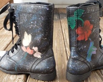 Custom Modern Fun Colorful Hand Painted Boots - Etsy