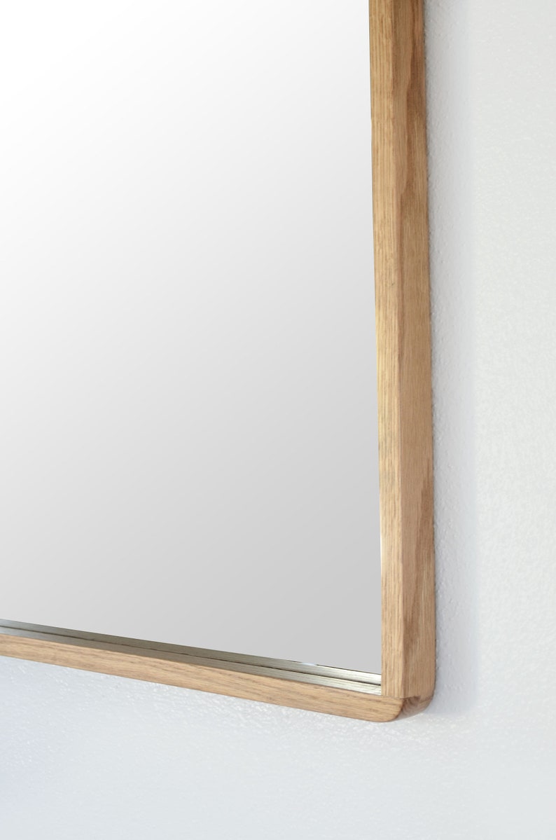 Modern Oak Mirror Rounded Corners Mirror Deep Wooden - Etsy Canada