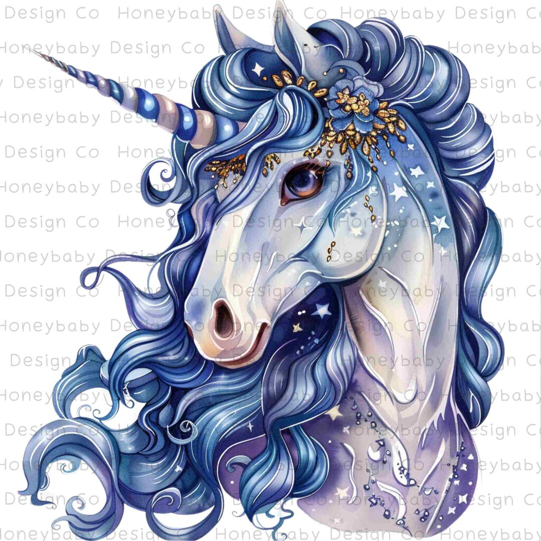 Purple Unicorn Alcohol Ink PNG Set - 4 Mystical Designs | Commercial ...