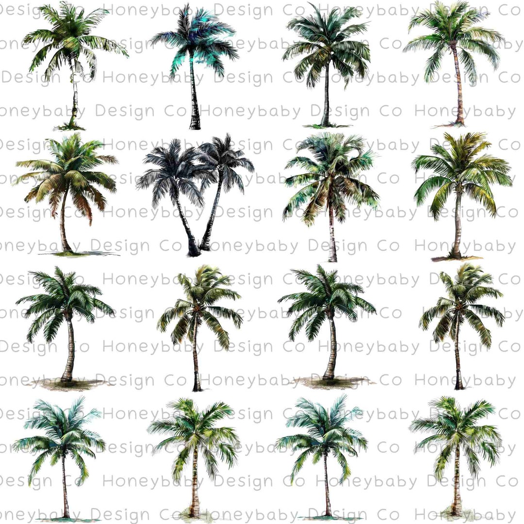 Alcohol Ink Palm Tree PNG Clipart: Tropical Mirage (digital Download ...
