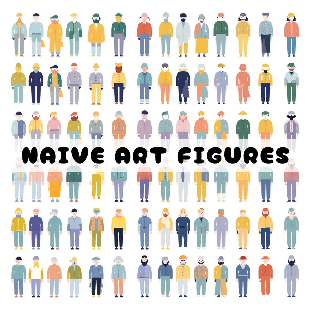 Naive Art Figures Clipart for Commercial Use / Watercolor Style / PNG ...