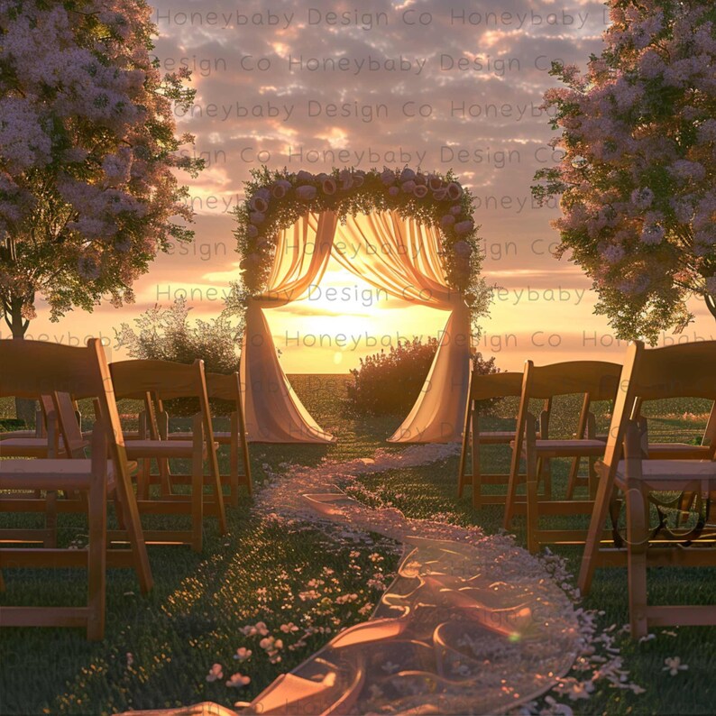 Outdoor Wedding Aisle Backdrop | Floral Arch, Photography Mockup (JPG ...