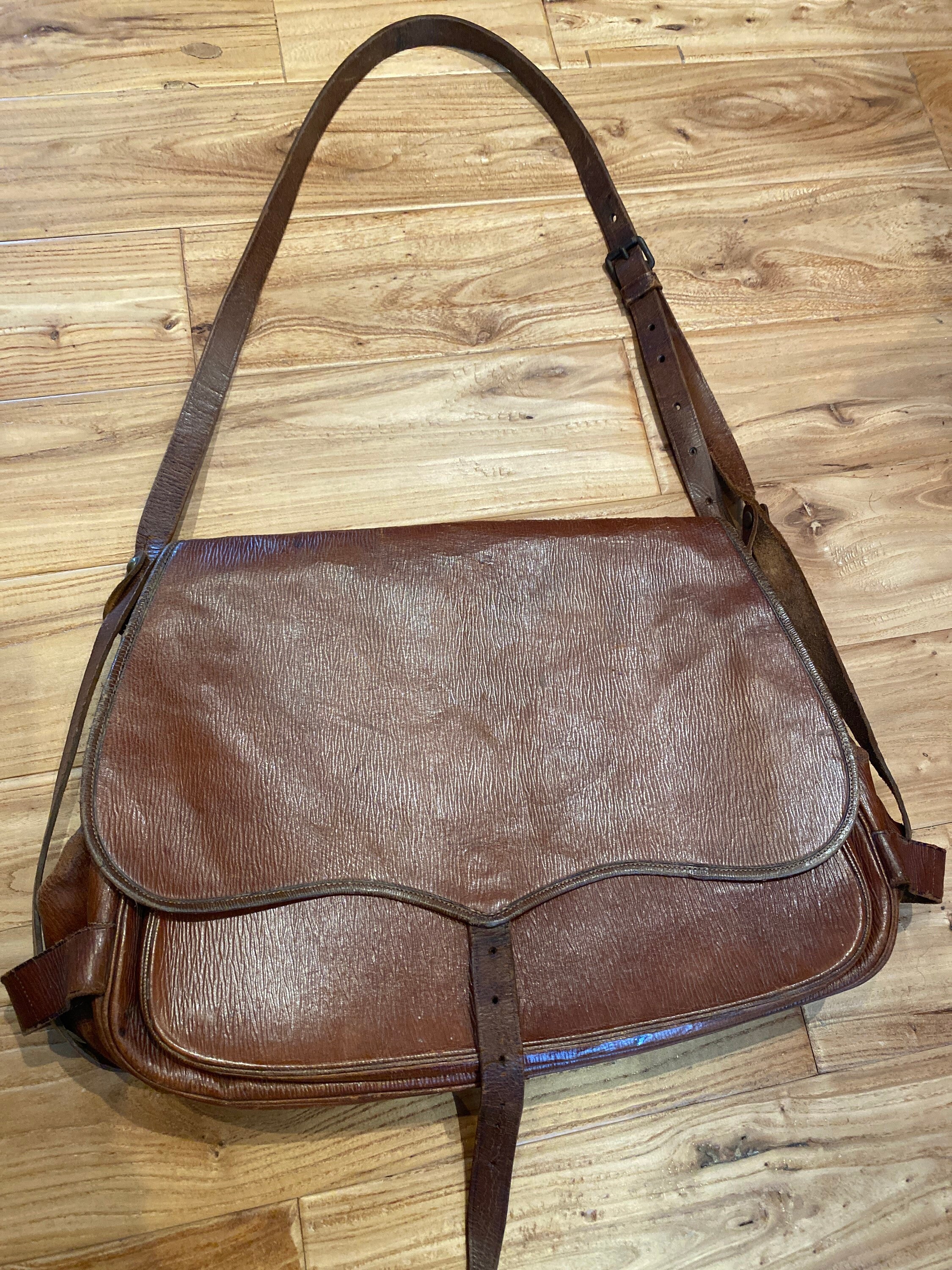 Antique French Leather Satchel 1930 - Etsy