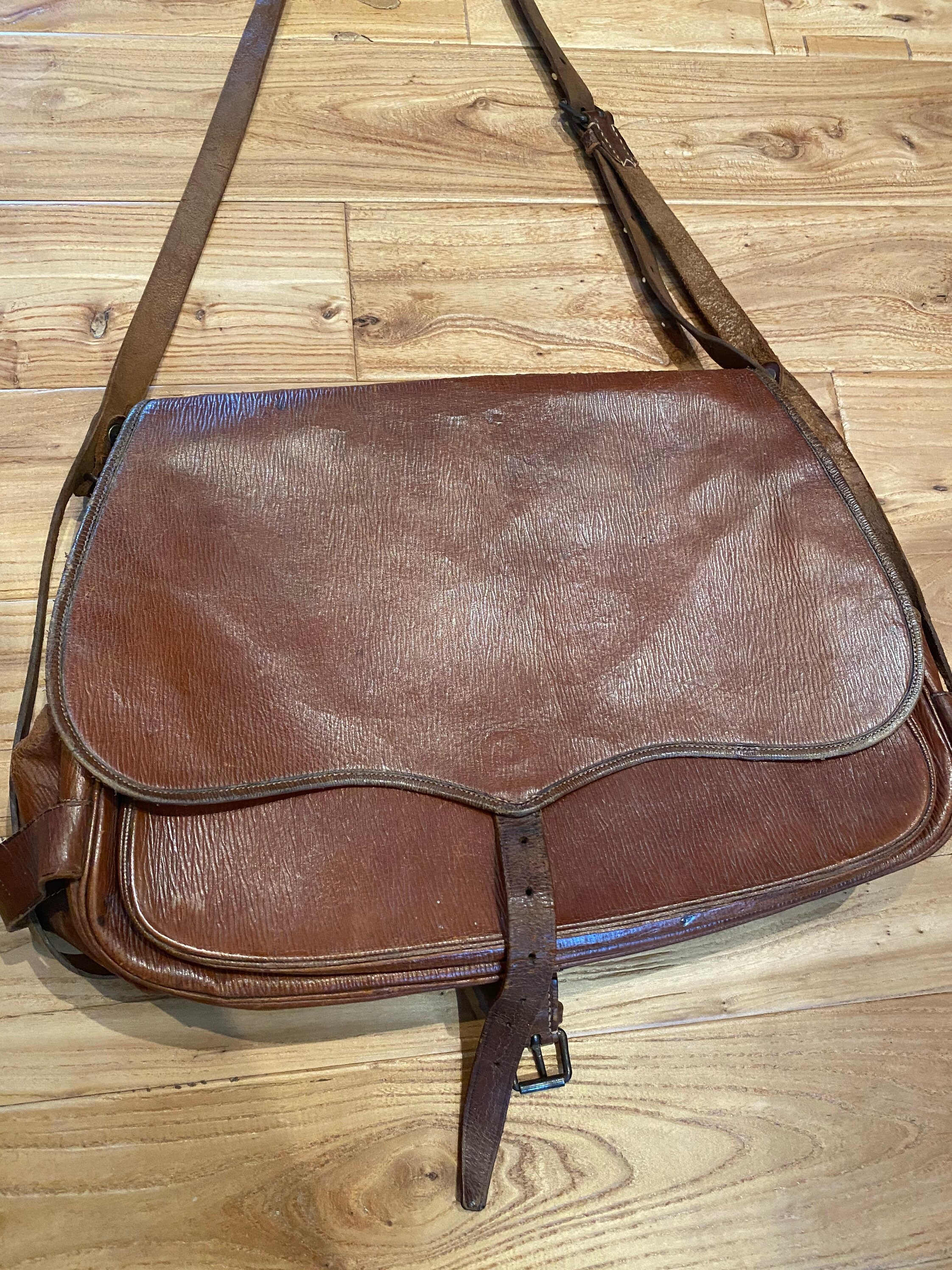 Antique French Leather Satchel 1930 - Etsy