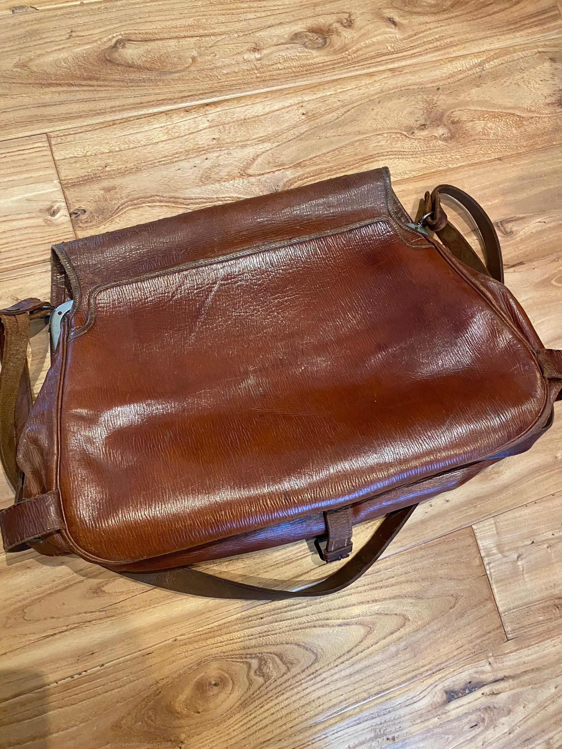 Antique French Leather Satchel 1930 - Etsy