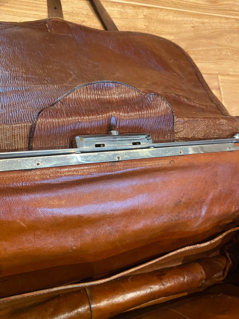 Antique French Leather Satchel 1930 - Etsy