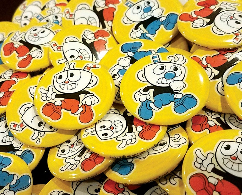 1.5 Cuphead Button Pins - Etsy