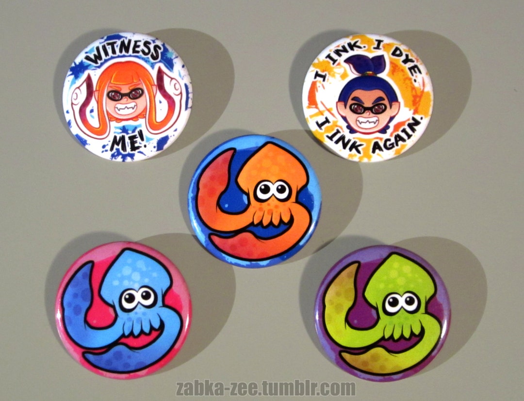 1.5" Splatoon Button Pins - Etsy